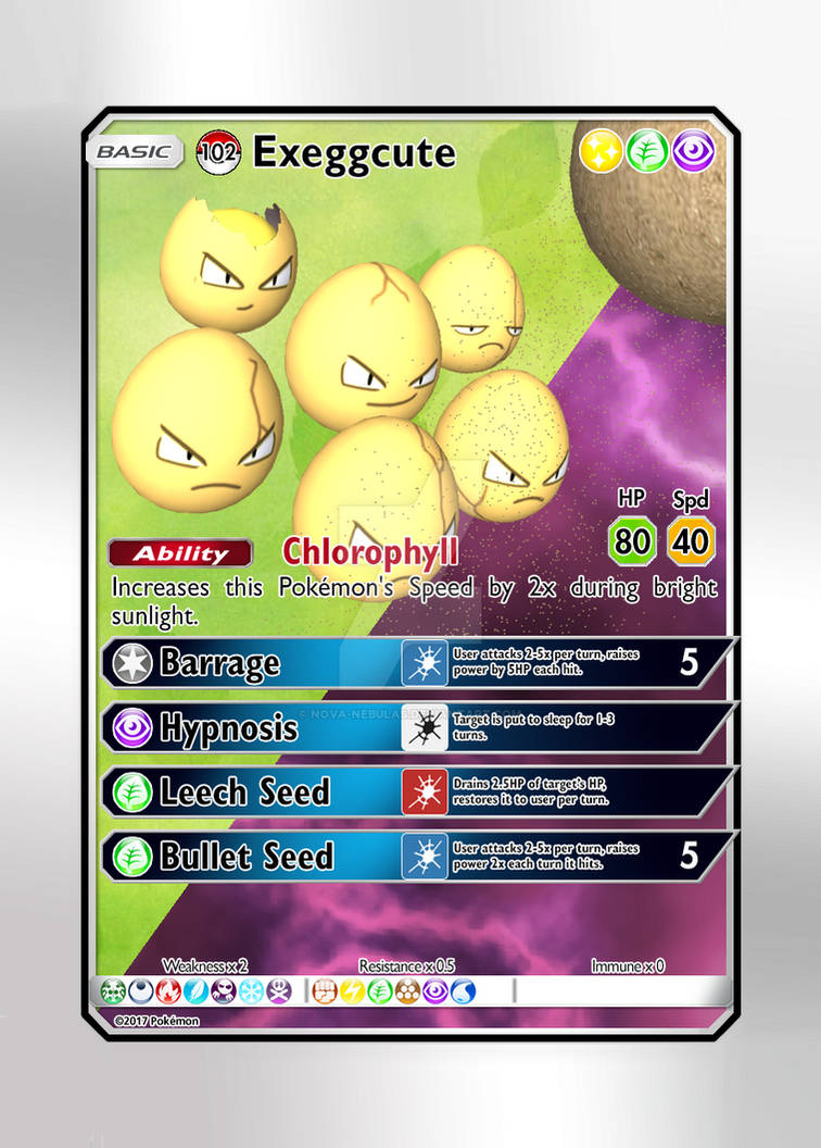 Pokemon Card 102 Exeggcute Shiny By Nova Nebulas On Deviantart