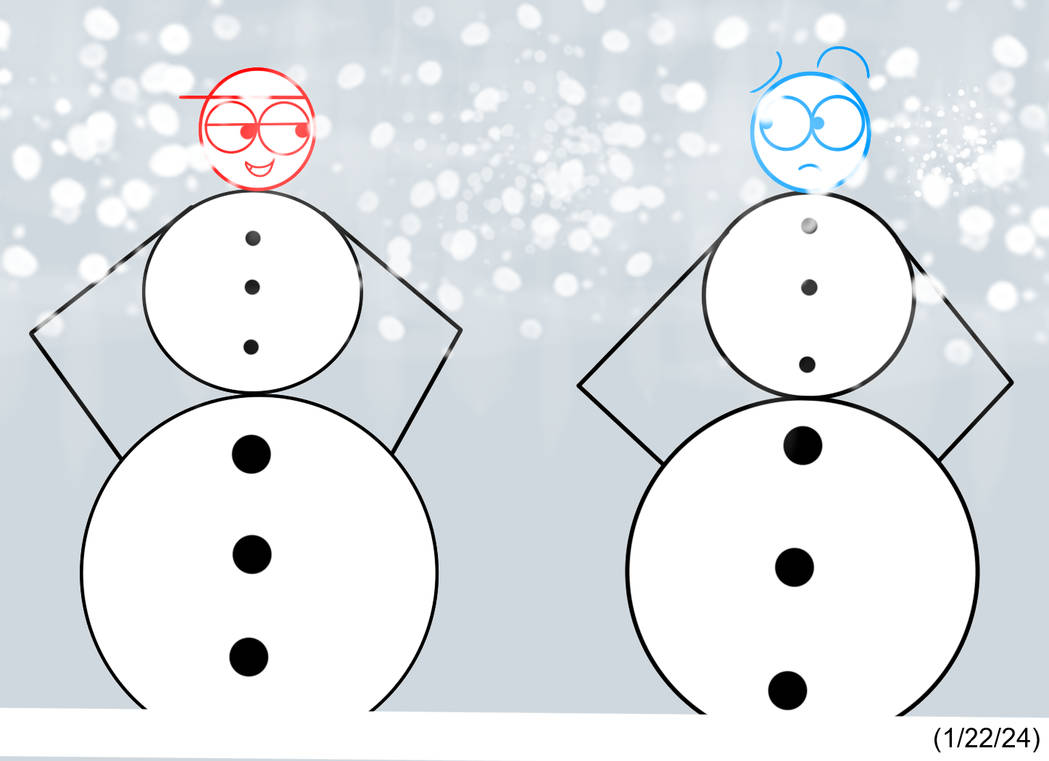Red And Blue Dick Figures As Snowmen By 96frosty On Deviantart