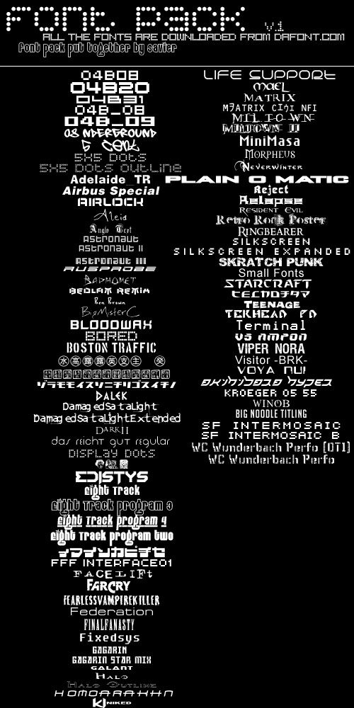Font Pack by xXsavierXx on DeviantArt
