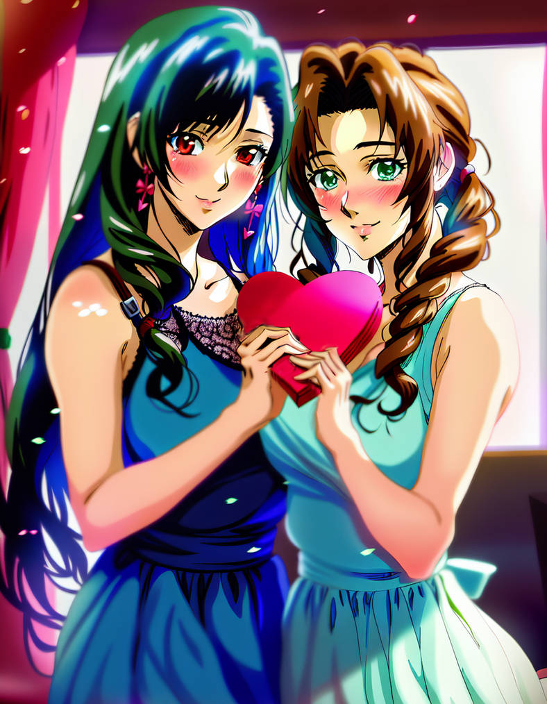 Happy Valentines Day From Aerith And Tifa By Tifafan1997 On Deviantart