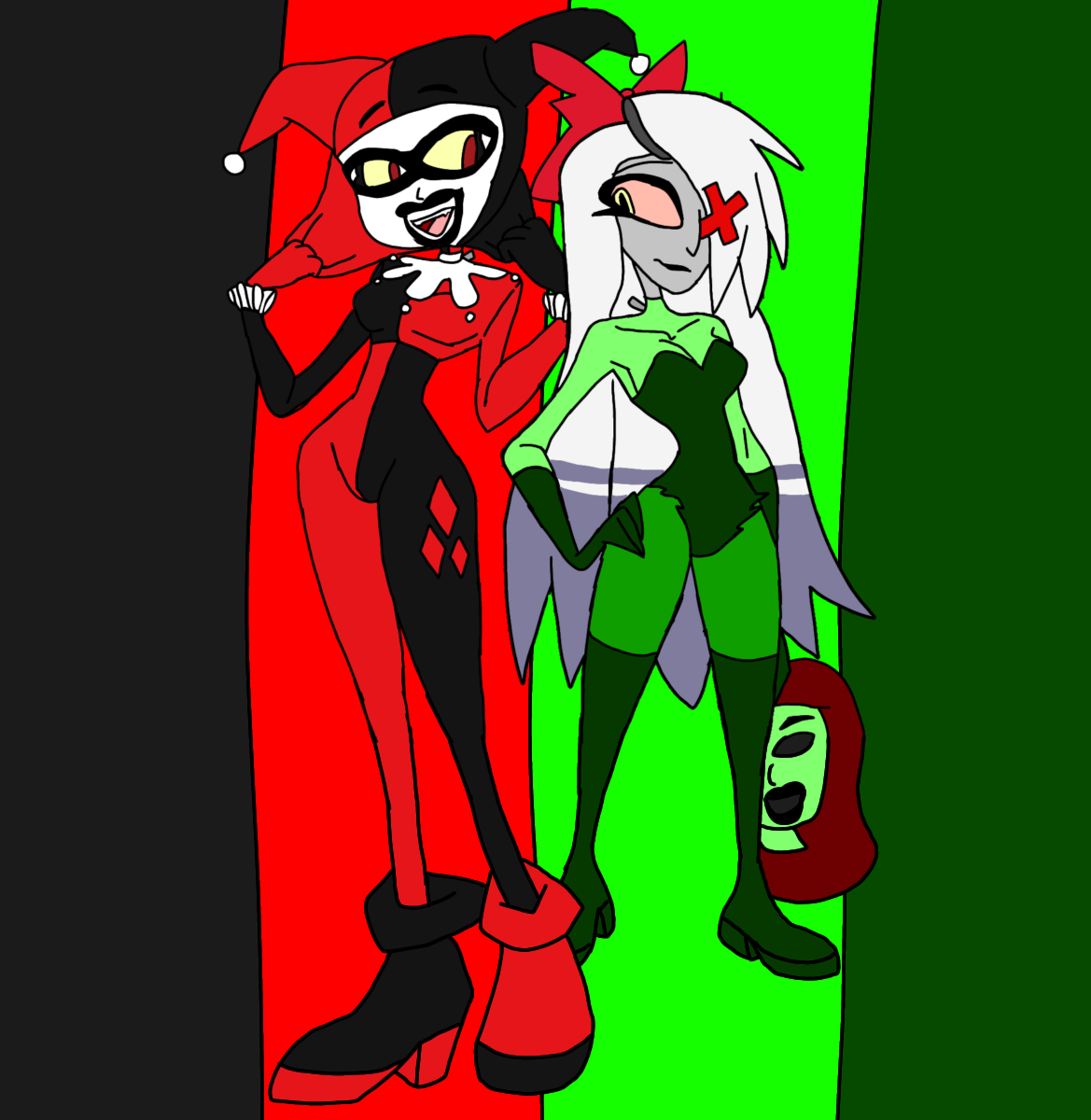 Charlie And Vaggie Suiting As Batmans Villains By Josephplus2001 On Deviantart