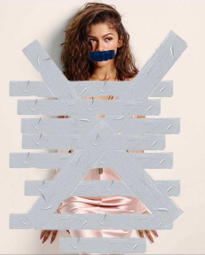 Zendaya Duct Taped To The Wall And Tape Gagged By Icde23 On Deviantart