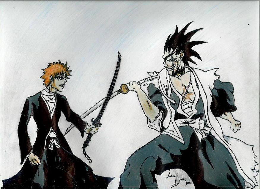 Ichigo Vs Kenpachi By Fadingx On Deviantart