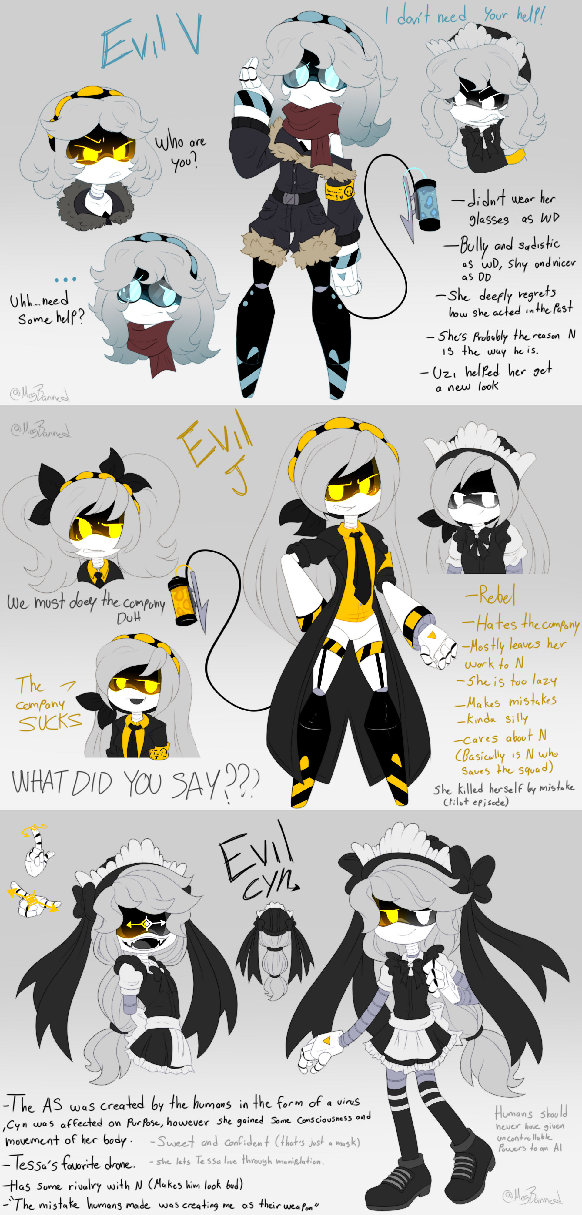 Evil!AU V, J, Cyn Designs by MegBanned on DeviantArt Evil!AU V, J, Cyn Designs by MegBanned on DeviantArt