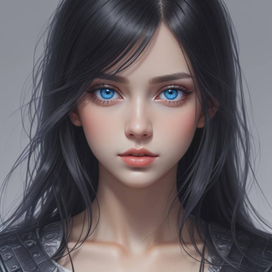 Black Hair Blue Eyed Girl 2 By Tbusraxq On Deviantart