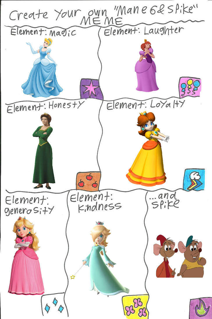 Mane Six And Spike Princesses Meme By Raffaelecolimodio On Deviantart