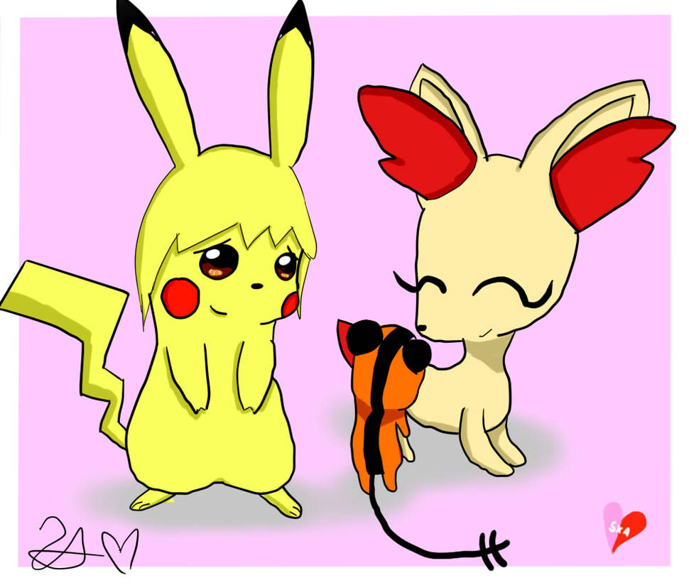 Ash X Serena Fennekin Pikachu Form By Hiki Okami On Deviantart