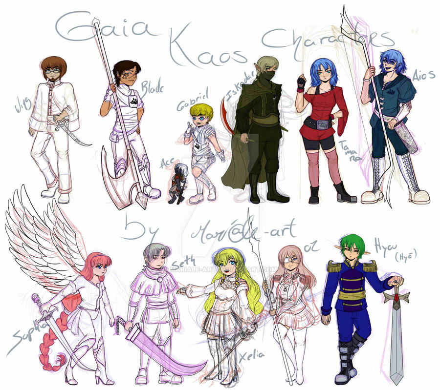 Gaia Kaos Characters Wip By Mariale Art On Deviantart