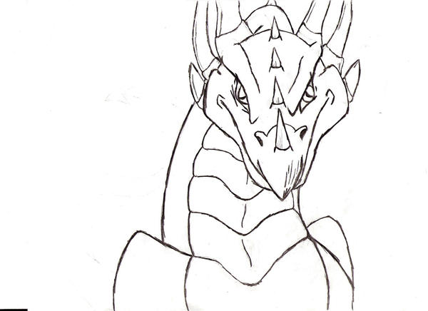 how to draw a dragon head facing forward
