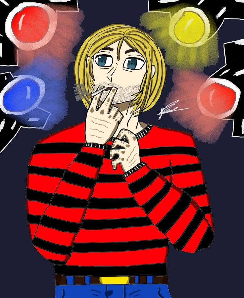 Rock Fan Art Estilo Anime De Kurt Cobain By Elemiah Art On Deviantart