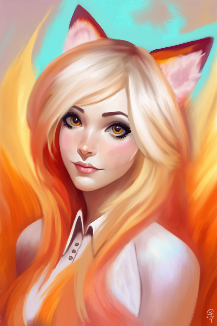Kitsune Girl By Nubrix On Deviantart