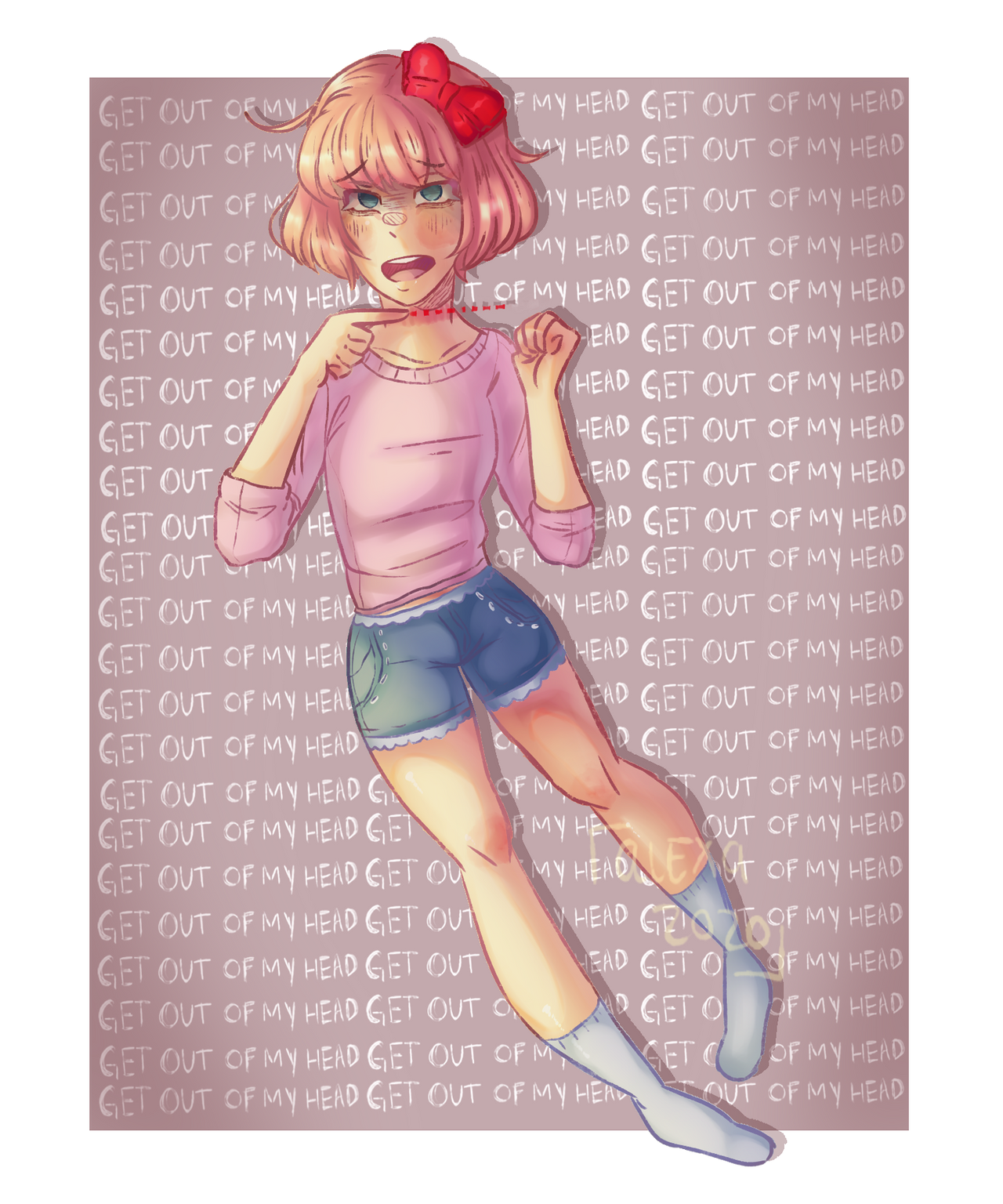 Ddlc Sayoris Poem Get Out Of My Head Fanart By Rosesei On Deviantart