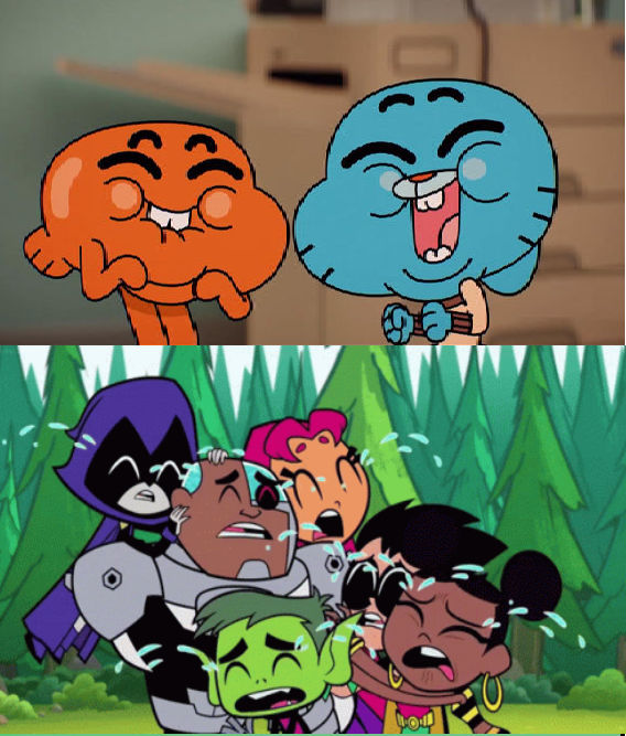 Gumball And Darwin Laughing At The Ttg Team Crying By Wreny2001 On