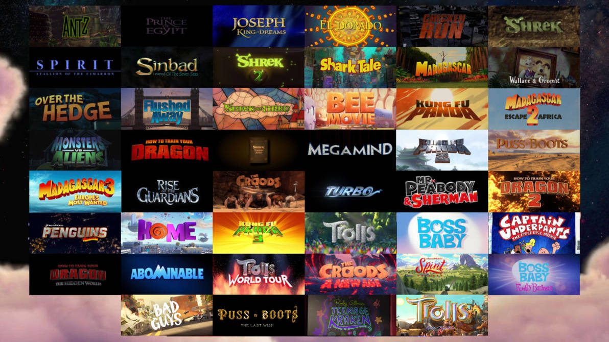 All Dreamworks Movie Title Cards 1998 2023 By Coolteen15 On Deviantart