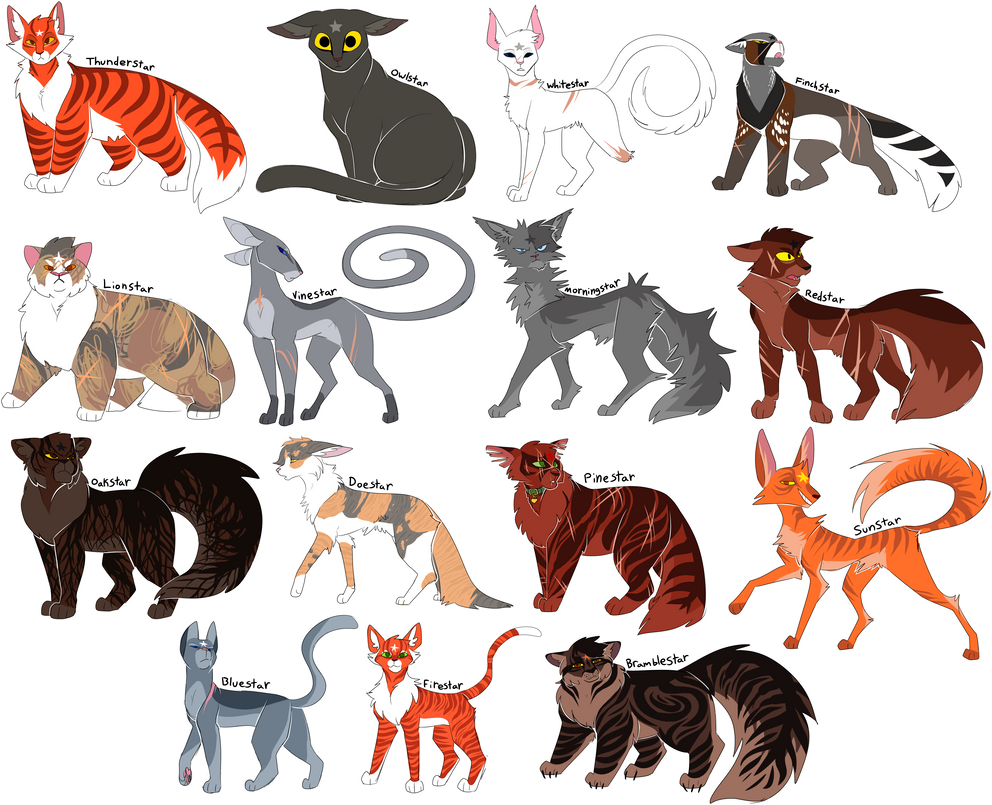 Every Thunderclan Leader Ever! by Polyhexian on DeviantArt Every Thunderclan Leader Ever! by Polyhexian on DeviantArt