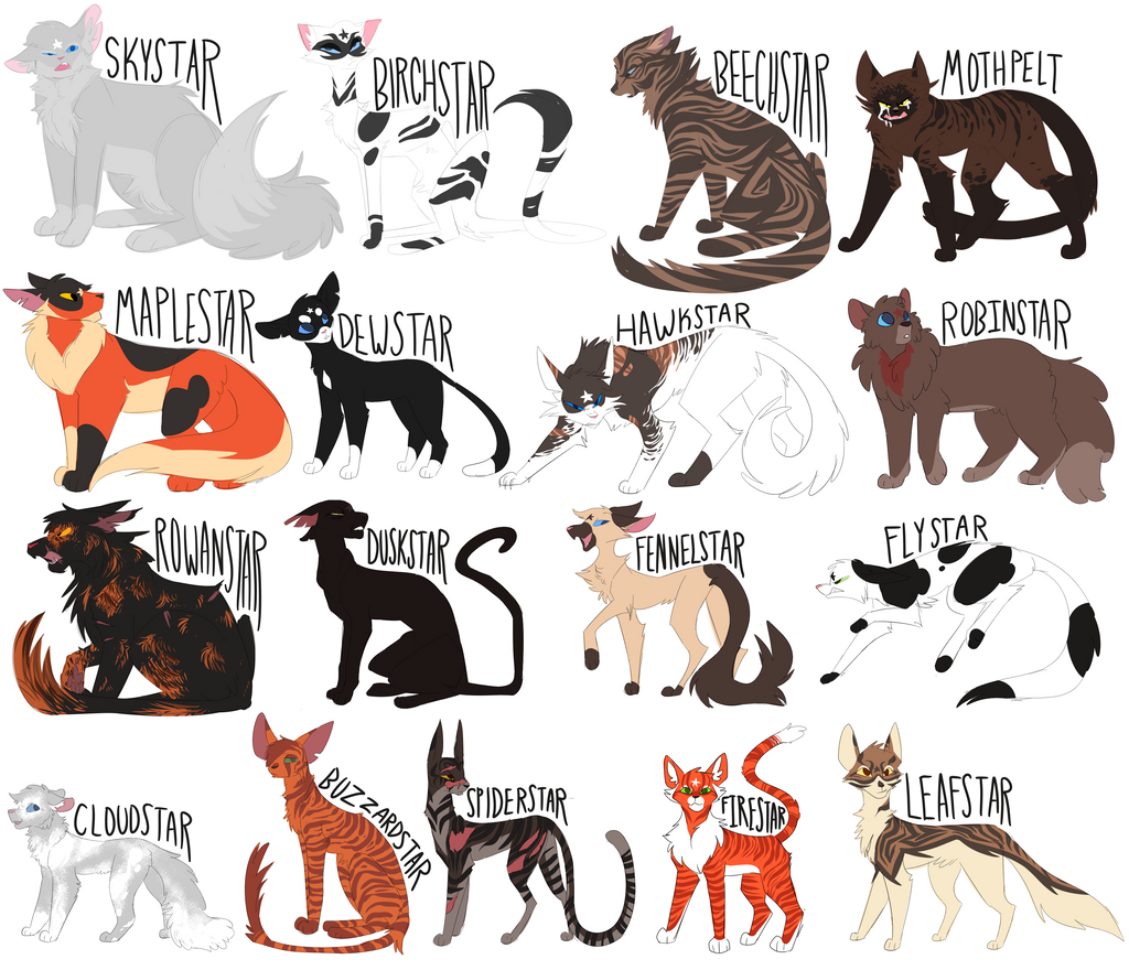 Every Skyclan Leader Ever! by Polyhexian on DeviantArt Every Skyclan Leader Ever! by Polyhexian on DeviantArt