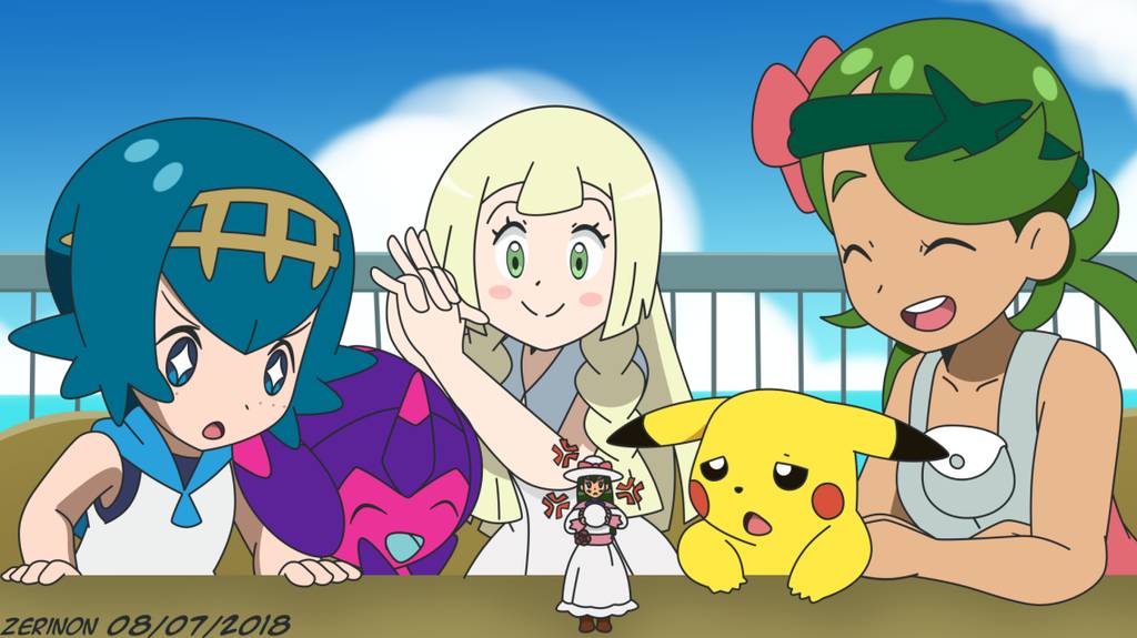 Lana Lillie And Mallow Keep Playing With Tiny Ash By Davidplays9 On