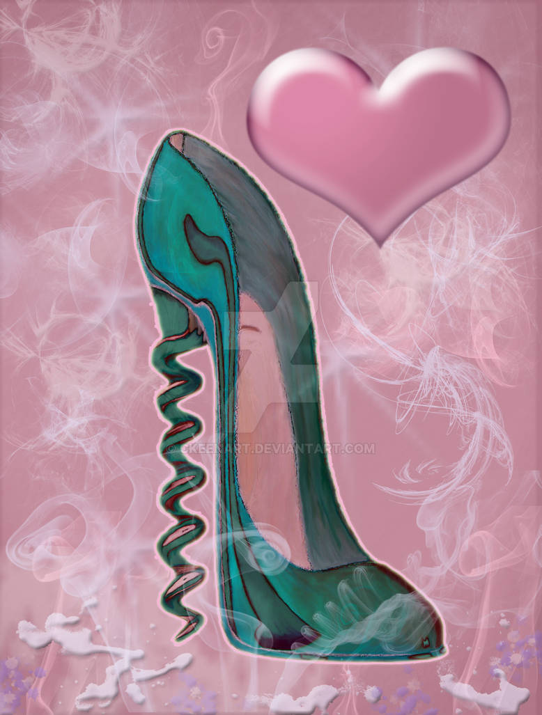 Corkscrew Heel Stiletto Shoe And 3d Heart By Ckeenart On Deviantart