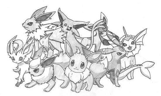 The Many Evolutions of Eevee by Ryu-noShikyo on DeviantArt