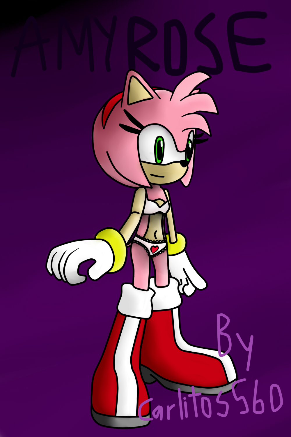 Amy Rose In Underwear Sonic The Hedgehog By Carlitos560 On Deviantart