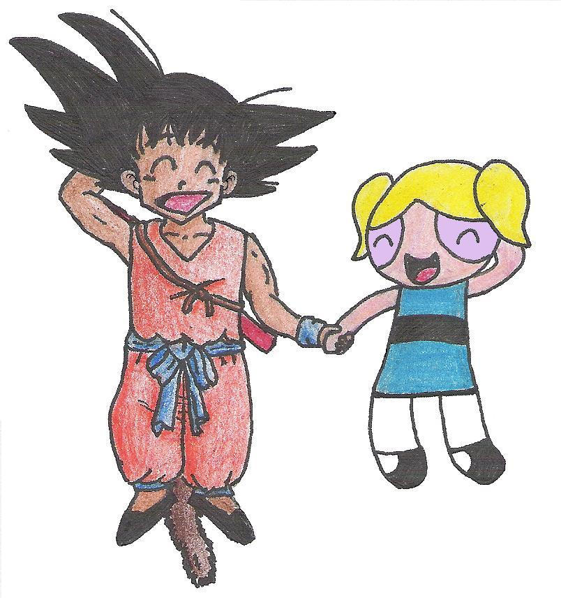 Goku and Bubbles colored by My-Lady-Ginger on DeviantArt