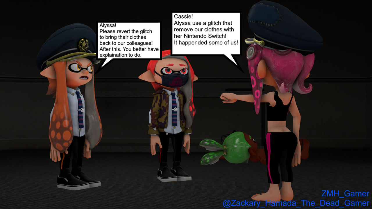 The Naked Glitch Incident Splatoon Au By Zmhgamer On Deviantart