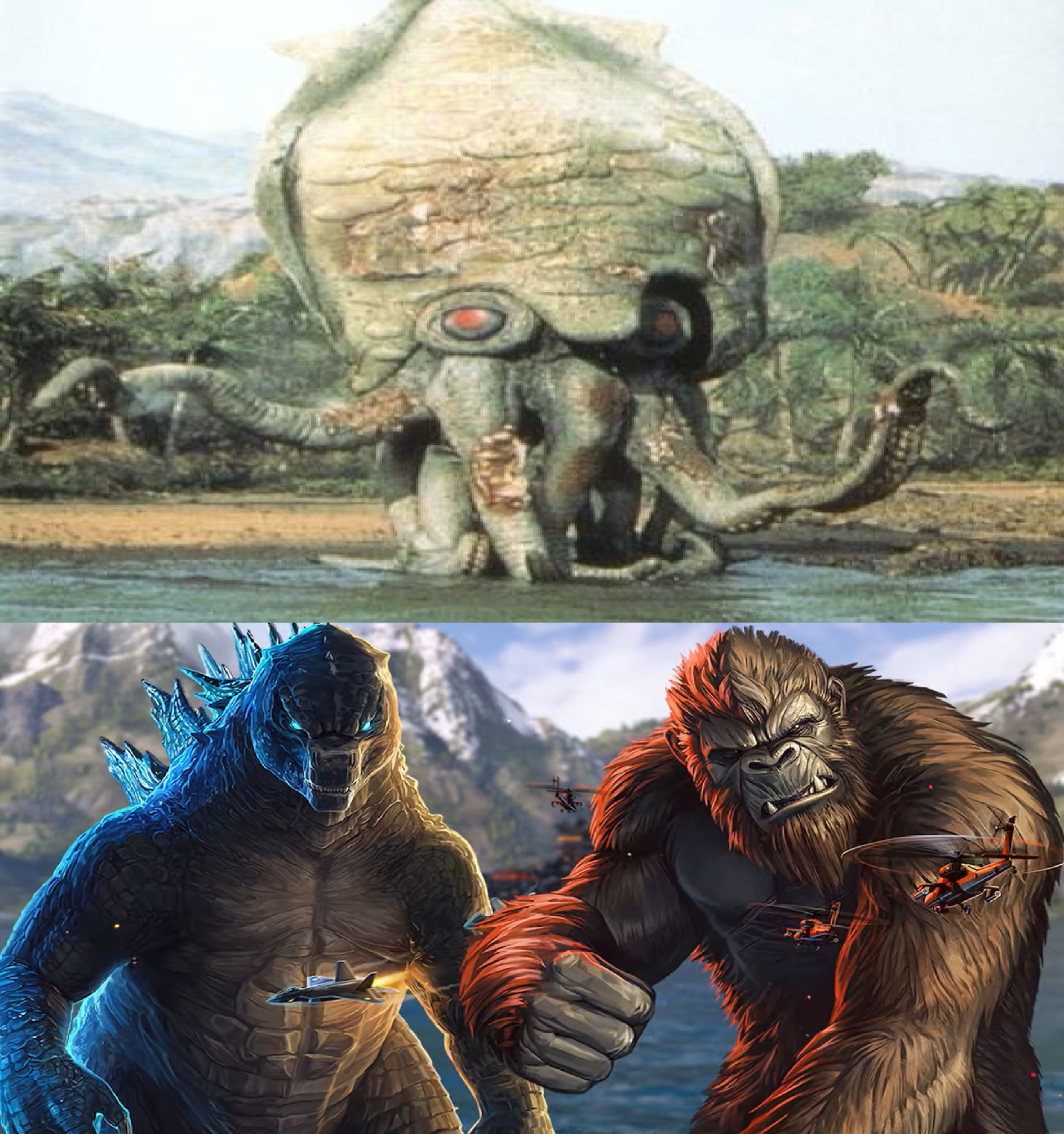 Godzilla and Kong vs Gezora by MnstrFrc on DeviantArt Godzilla and Kong vs Gezora by MnstrFrc on DeviantArt