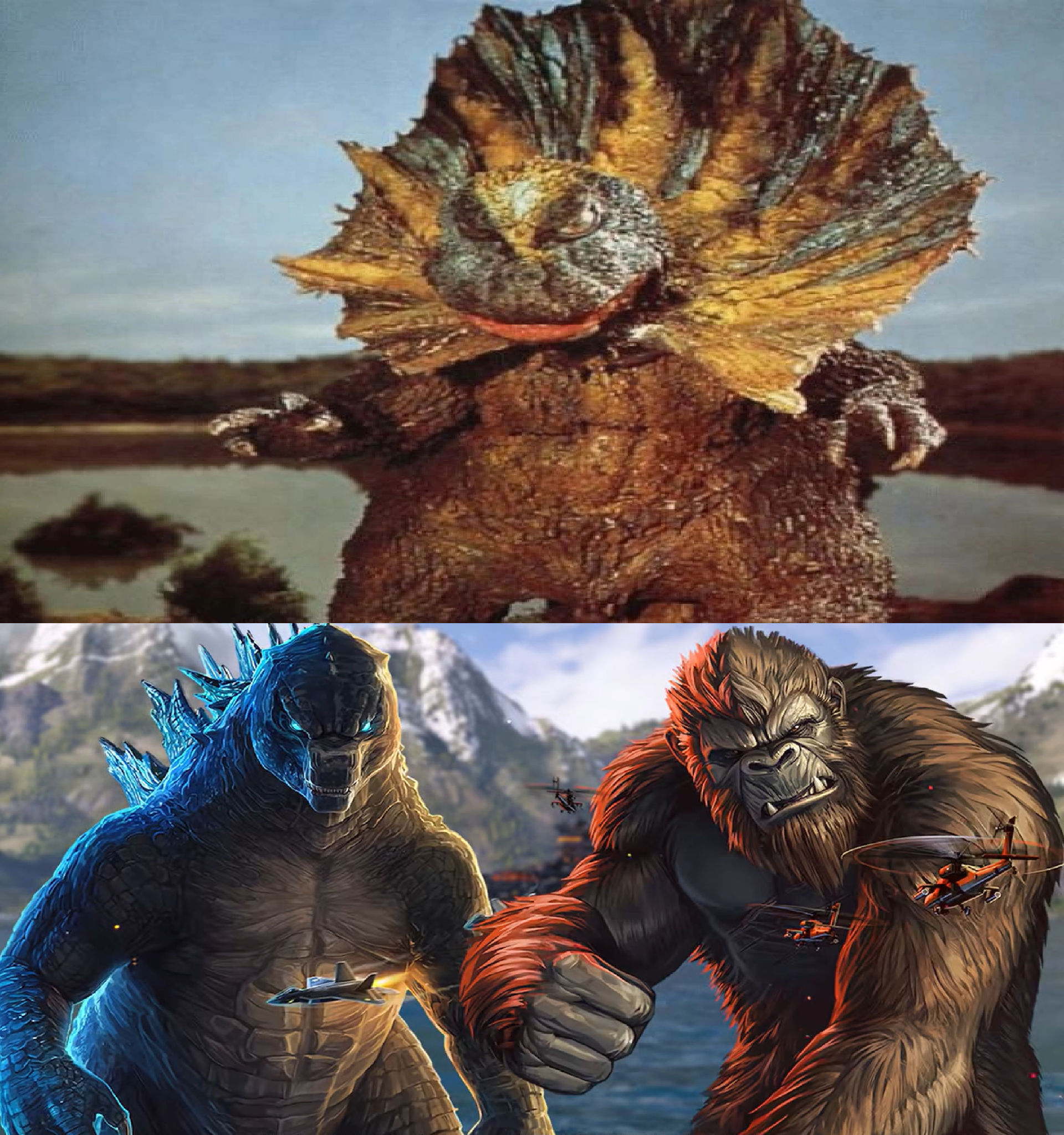 Godzilla And Kong Vs Jirass By Mnstrfrc On Deviantart