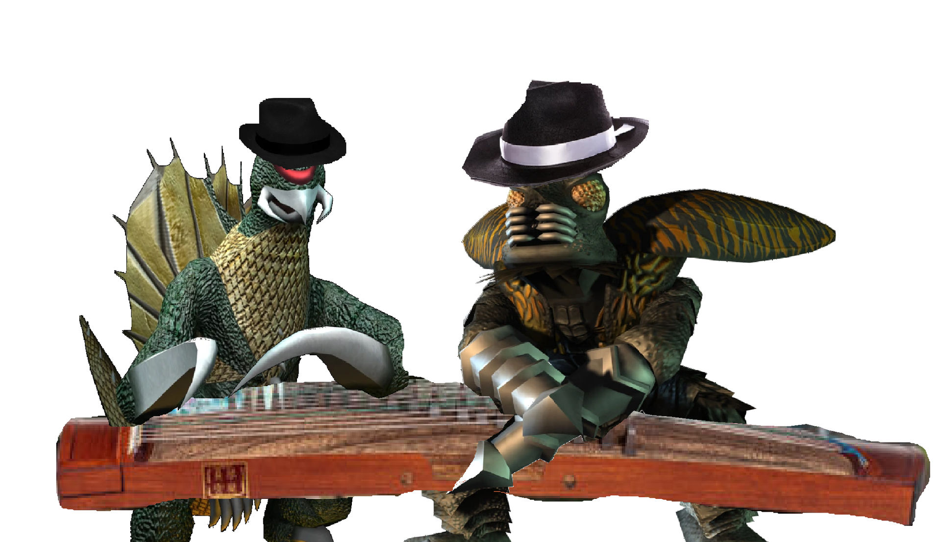 Gigan And Megalon Play A Guzheng By Mnstrfrc On Deviantart