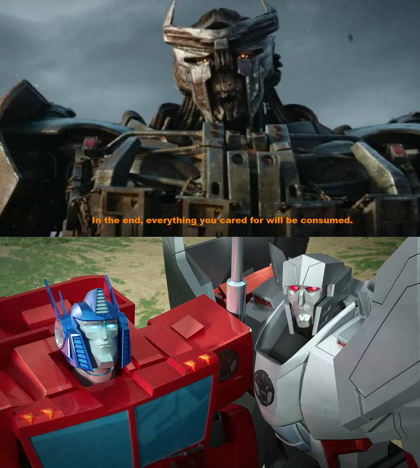 Optimus Prime and Megatron vs Scourge by MnstrFrc on DeviantArt Optimus Prime and Megatron vs Scourge by MnstrFrc on DeviantArt