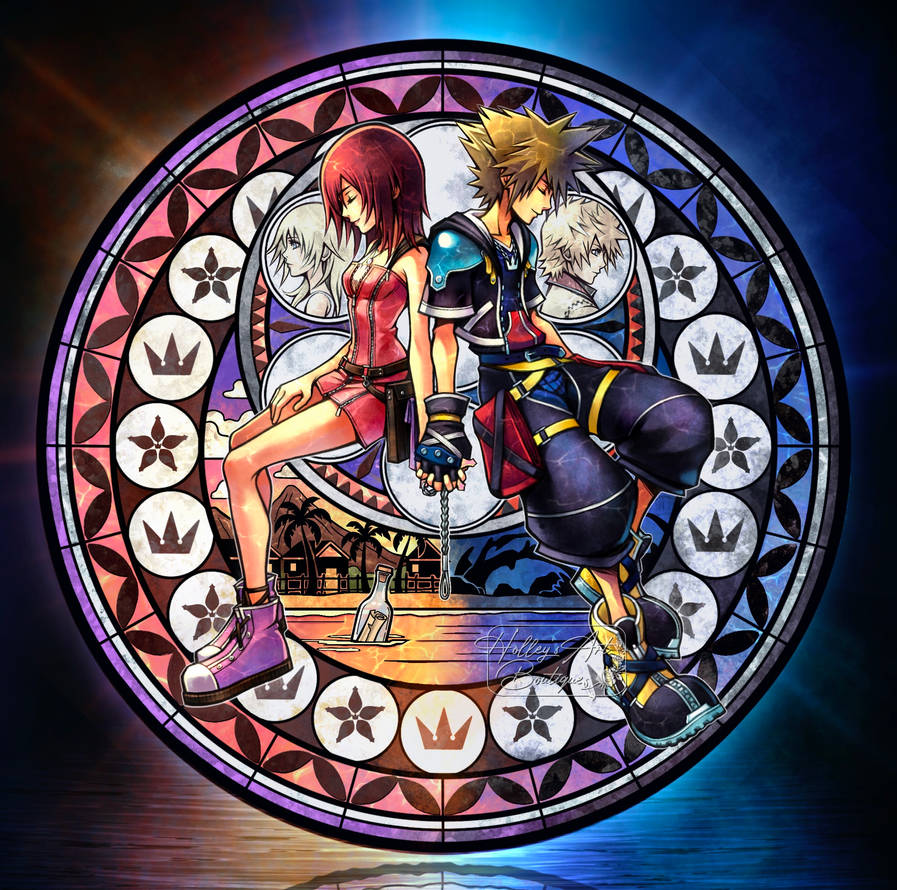 Kh2 Sora And Kairi Stained Glass By Holleysart On Deviantart