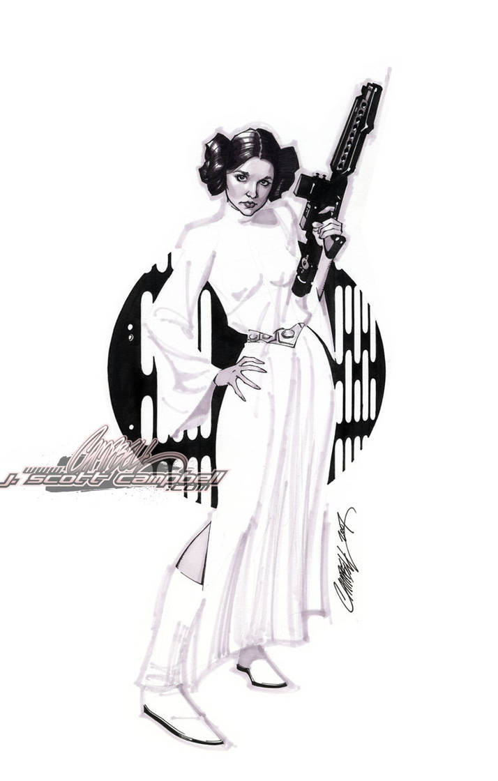Star Wars A New Hope Leia By J Scott Campbell On Deviantart