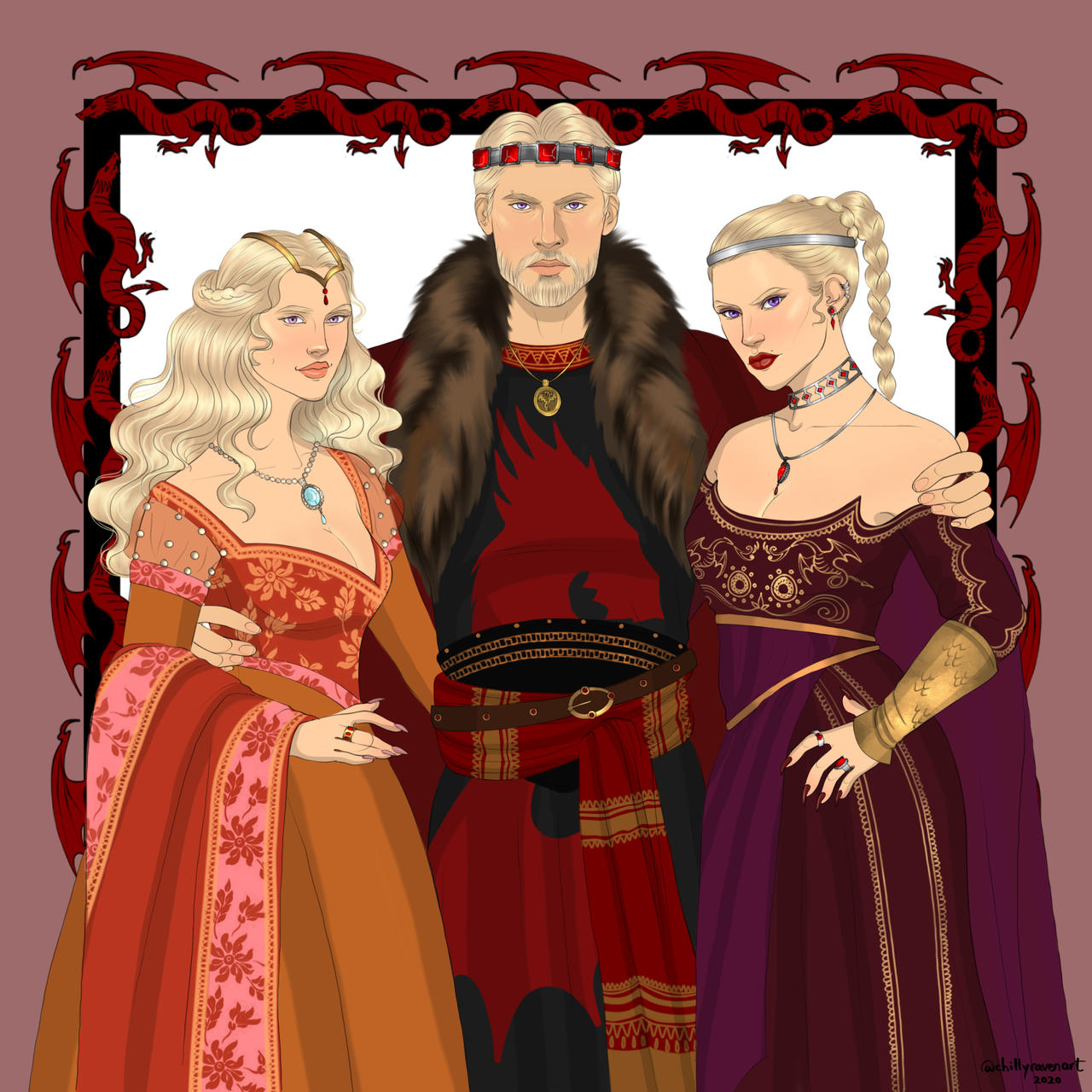 Aegon I Visenya And Rhaenys By Chillyravenart On Deviantart