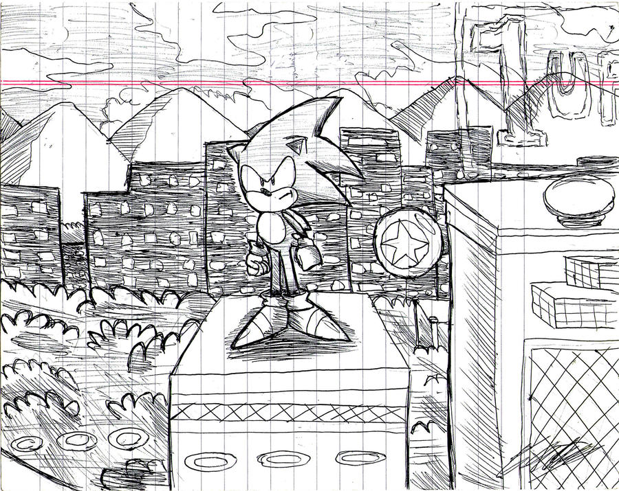Sonic The Hedgehog Spring Yard Zone Sketch By Krizart Da On Deviantart