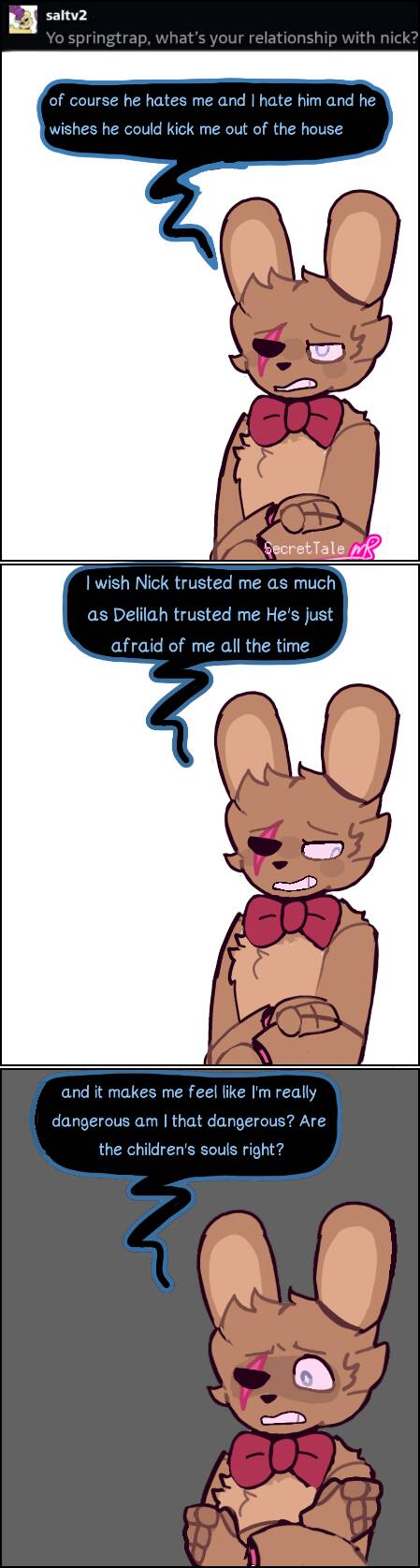 Ask springtrap and deliah AU ASK 6 by SecretTaleM8 on DeviantArt Ask springtrap and deliah AU ASK 6 by SecretTaleM8 on DeviantArt