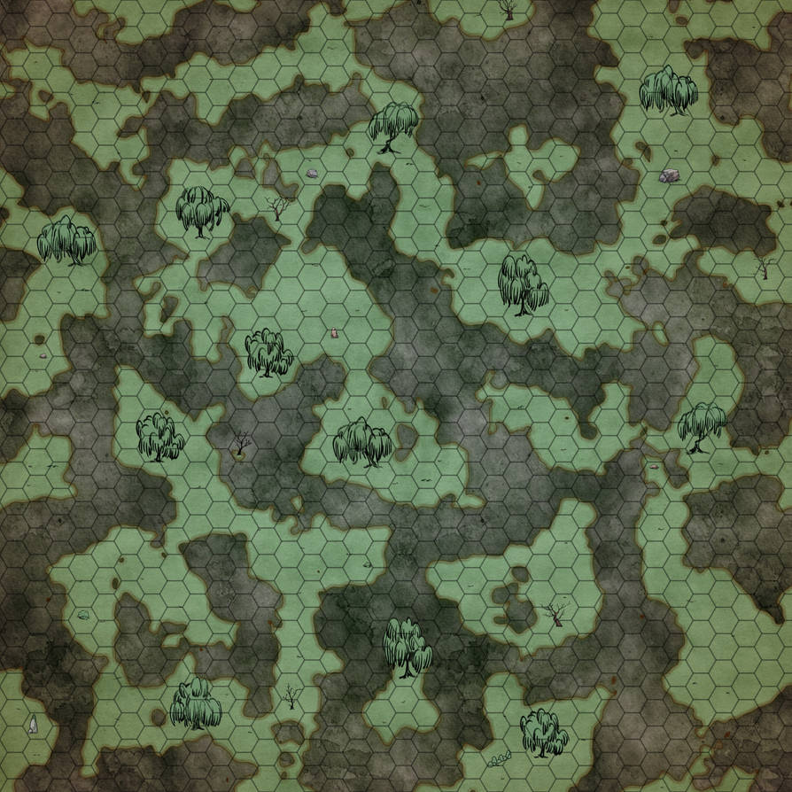 Swamp Battle Map 2 Flat Hex Grid By Aranokarkan On Deviantart