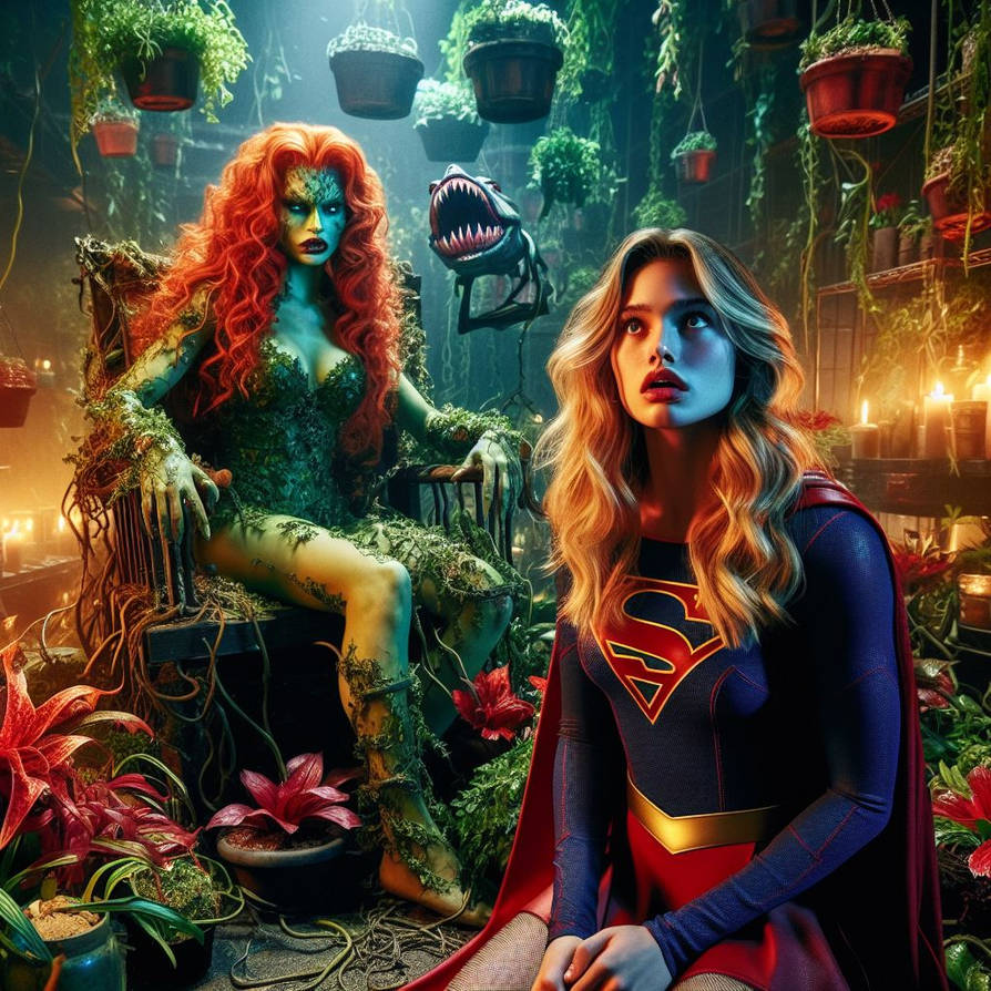 Poison Ivy Captures Supergirl By Gardenia76 On Deviantart