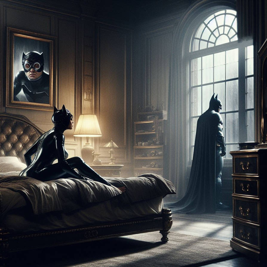 Batman And Catwoman In His Bedroom By Gardenia76 On Deviantart
