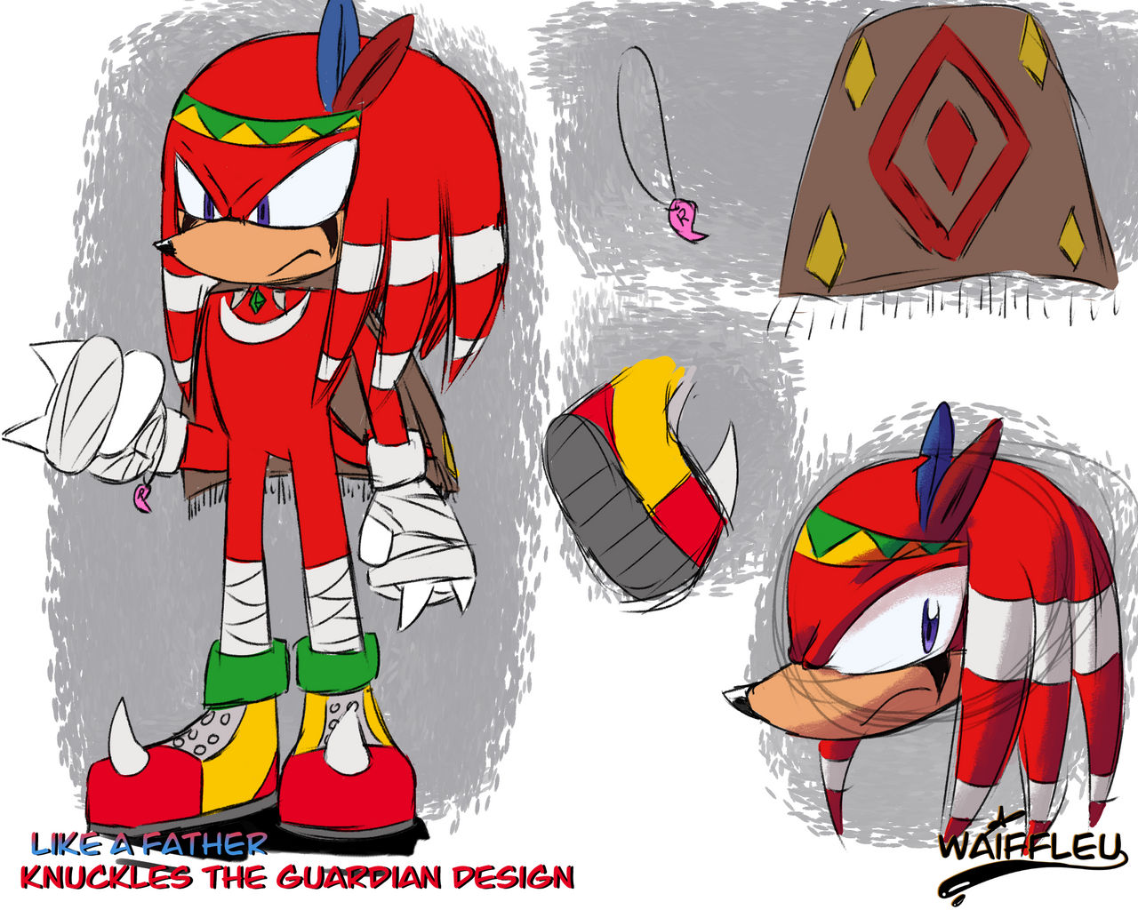 Knuckles Design By Waiffleu On Deviantart
