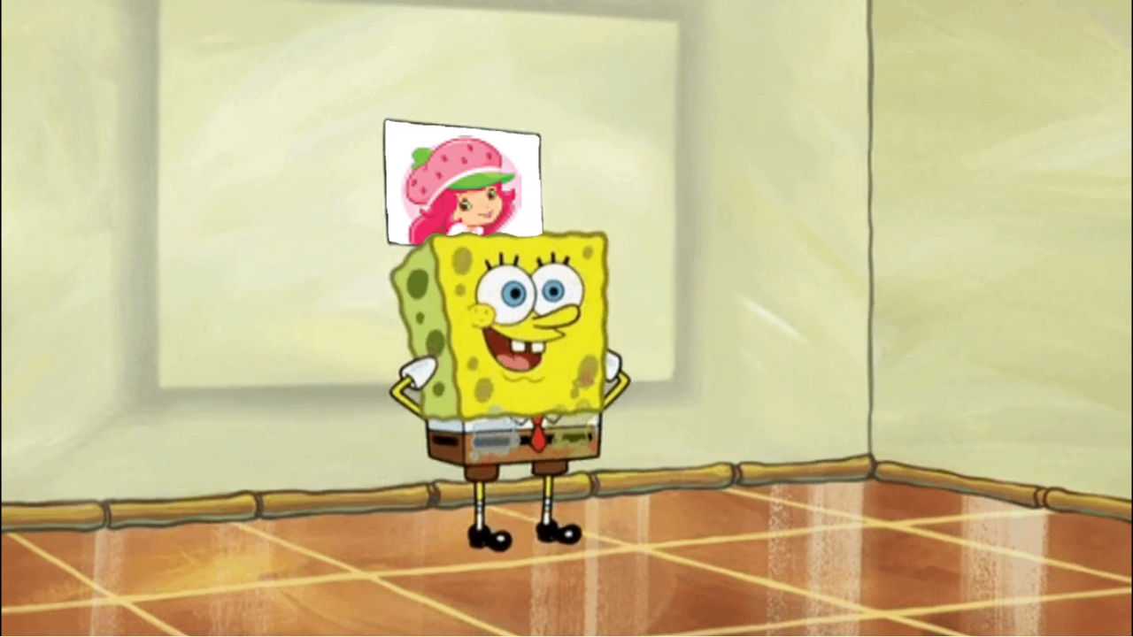 Spongebob Puts A Picture Of Strawberry Shortcake By Harounhaeder102 On