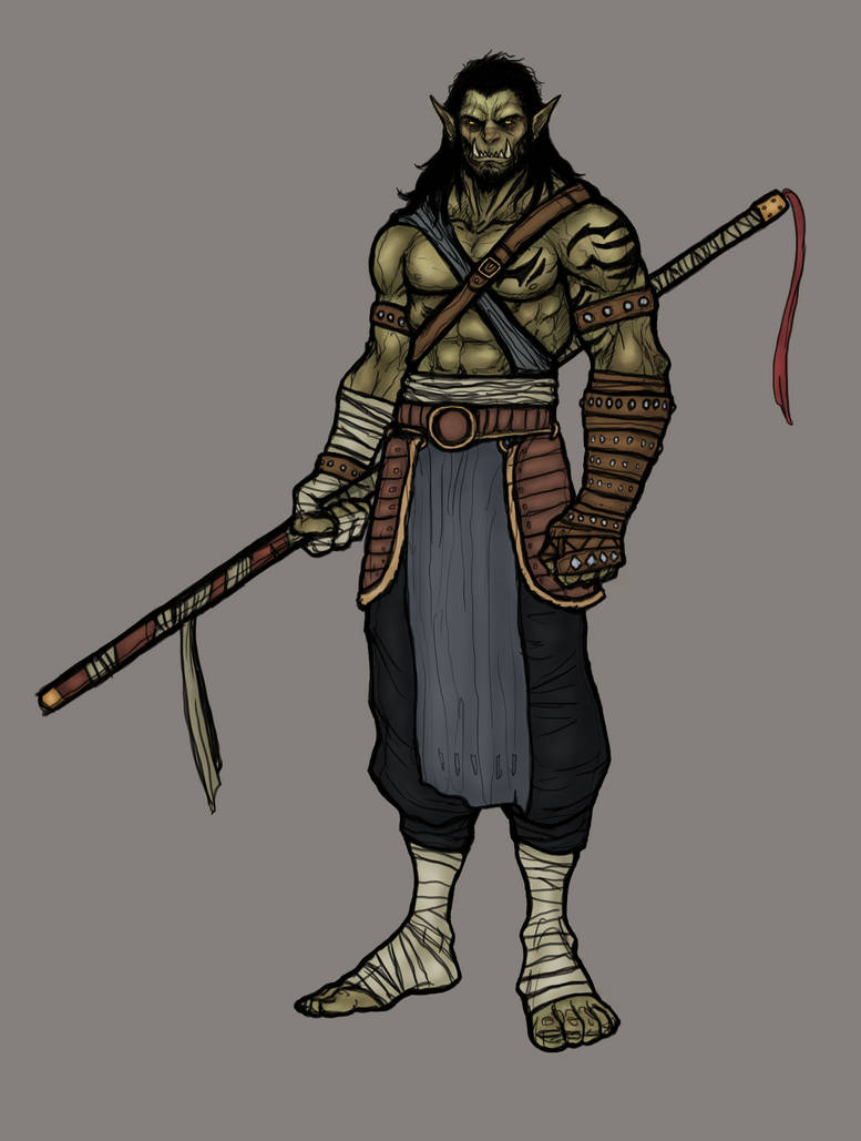 Half Orc Monk By Onholyservicebound On Deviantart