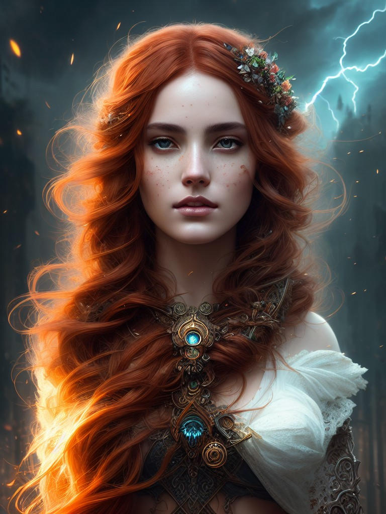 Rpg 40 An Goddess With Auburn Hair And Lightnings By Jaredsyn On Deviantart