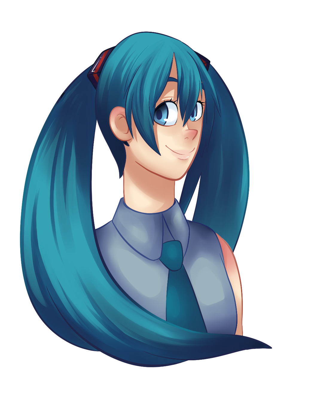 Vocaloid Miku Headshot By Rynsama On Deviantart