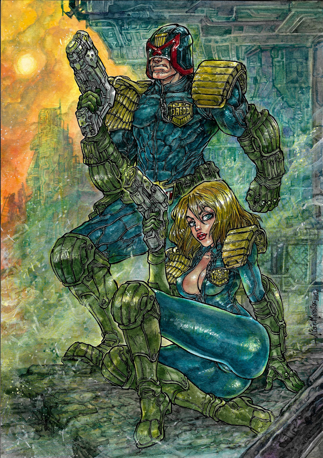 Judge Dredd And Judge Anderson By Altmess On Deviantart