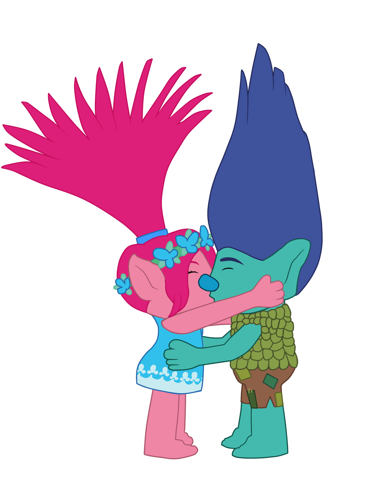 Trolls Branch And Poppy Kiss Love By Alex Shiny On Deviantart