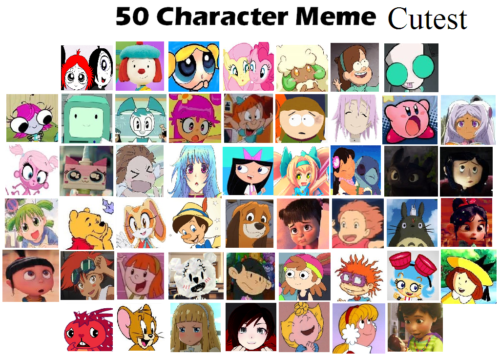 Top 50 Cutest Characters By Luigiguy54 On Deviantart