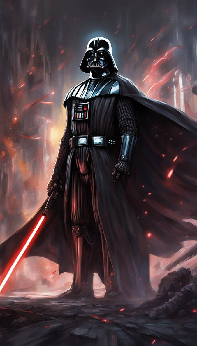Badass Darth Vader Standing High Detailed Art By Cutecherryo On