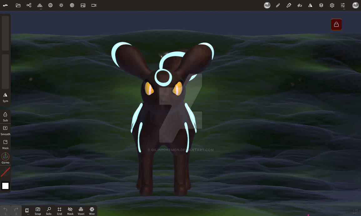Shiny Umbreon 3d By Qilinpokemon On Deviantart