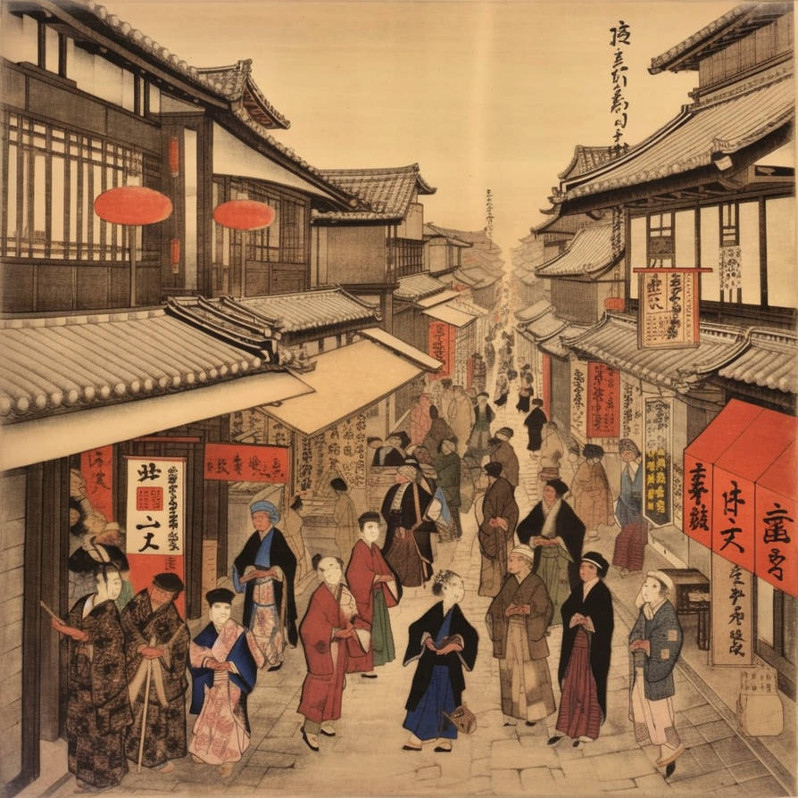 Edo Period Street Scene By K Jackson Katss On Deviantart