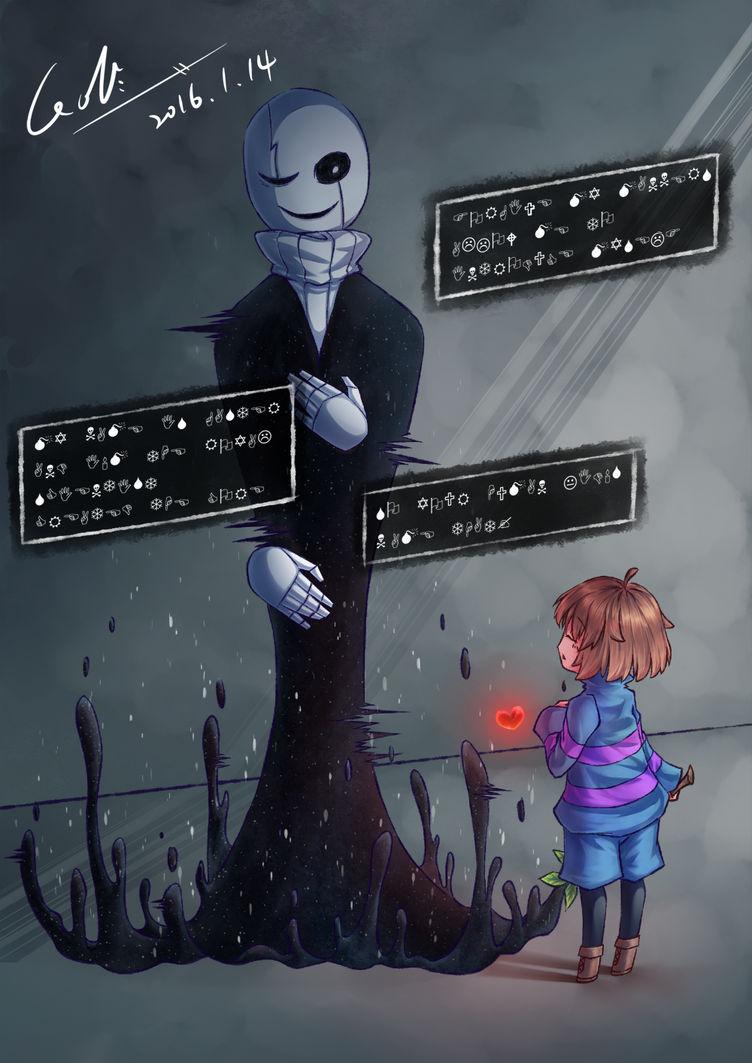 Undertale Gaster And Frisk By Lf2753 On Deviantart